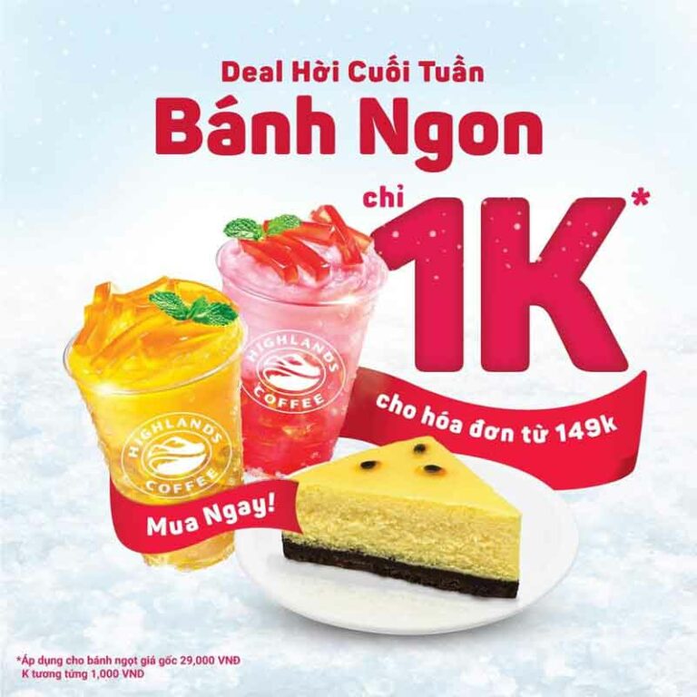 Voucher Highland Coffee, Mã Giảm Giá Highland Mua 1 Tặng 1